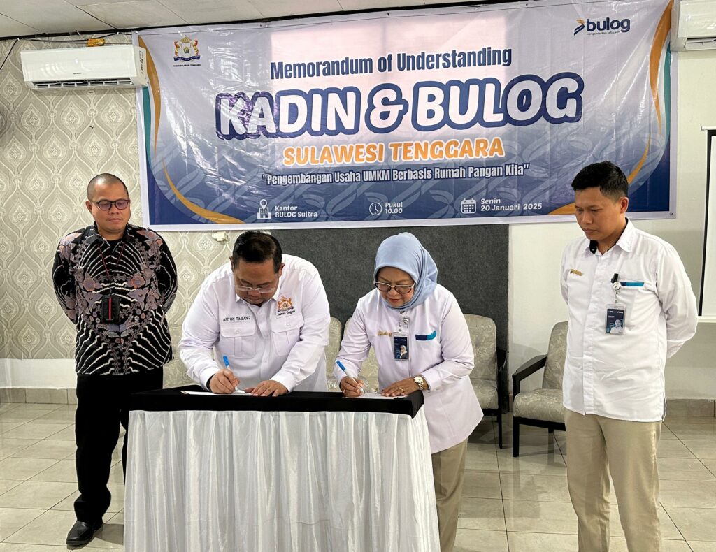 Kadin Sultra dan Bulog MoU Pengembangan UMKM Berbasis RPK - Sultrack.com